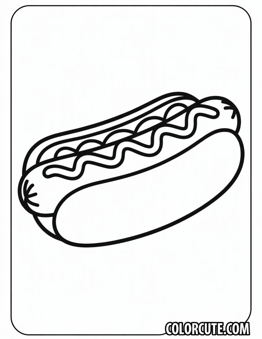 Hotdog Coloring Page | Free PDF Printables – Color Cute - Free Coloring ...