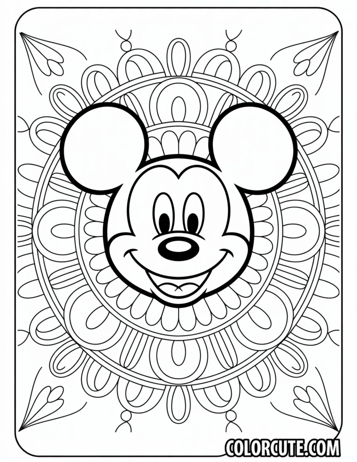 Mandala Mickey Mouse Coloring Pages | Free PDF Printables – Color Cute ...