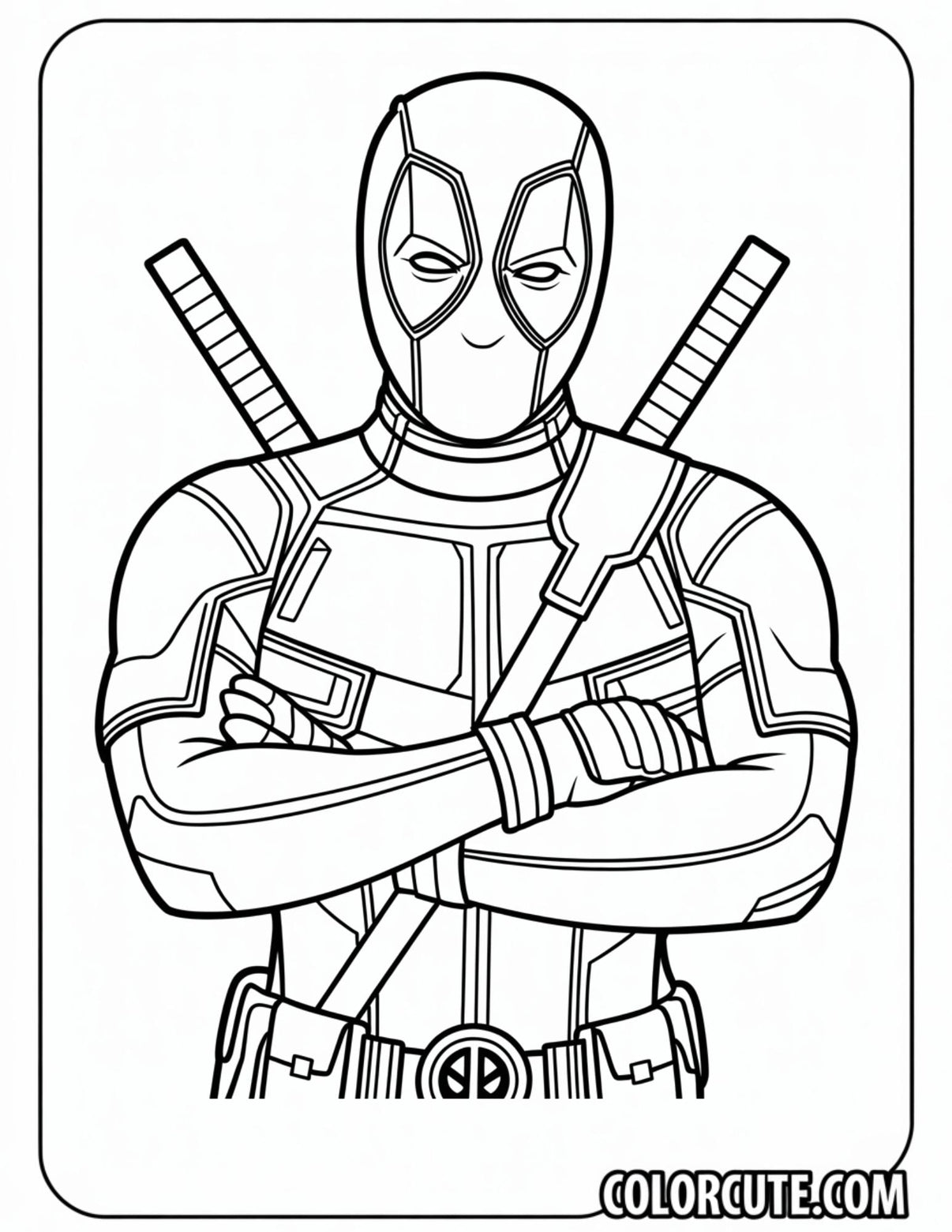 Cool Deadpool Coloring Pages | Free PDF Printables – Color Cute - Free ...