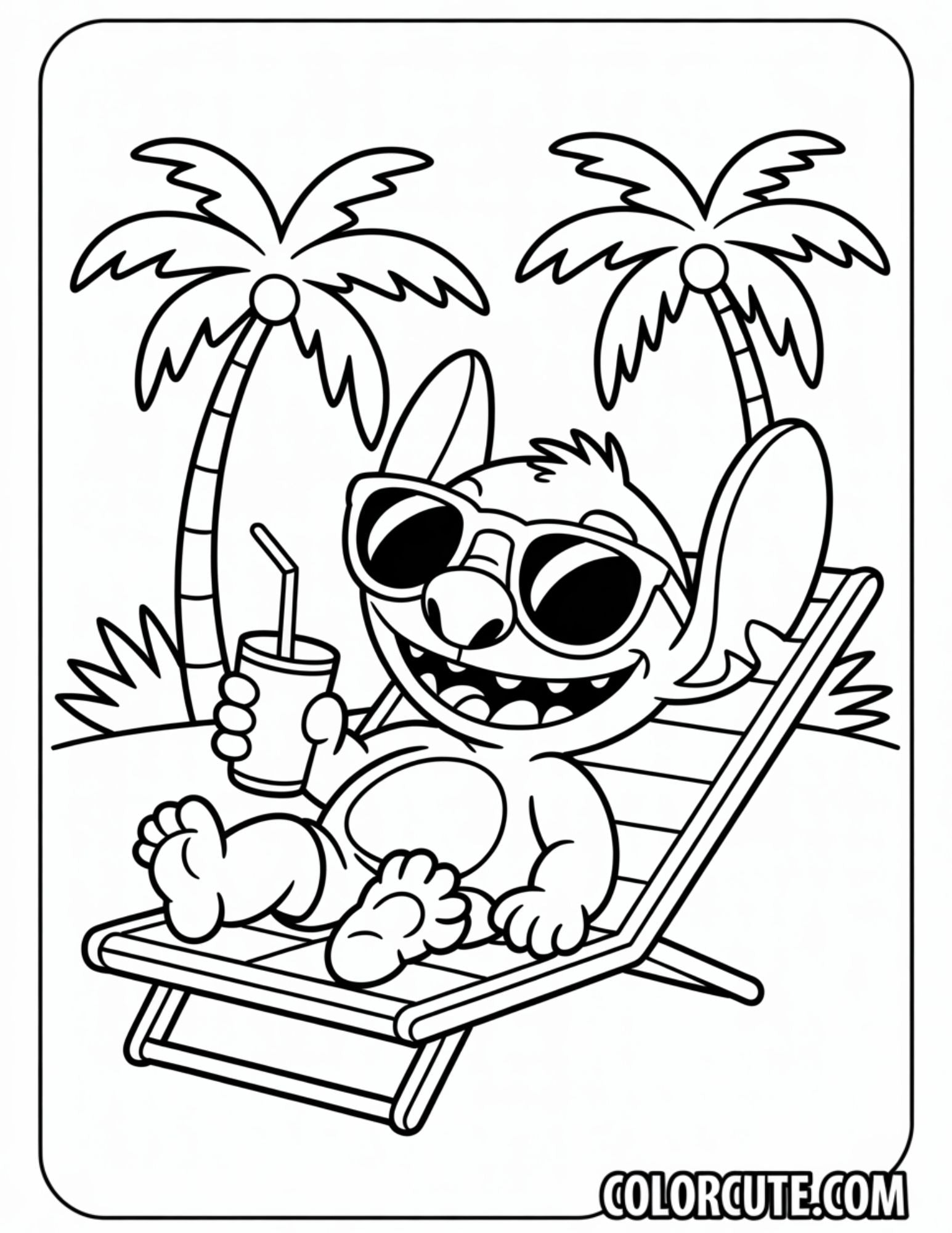 Summer Stitch Coloring Page | Free PDF Printables – Color Cute - Free ...