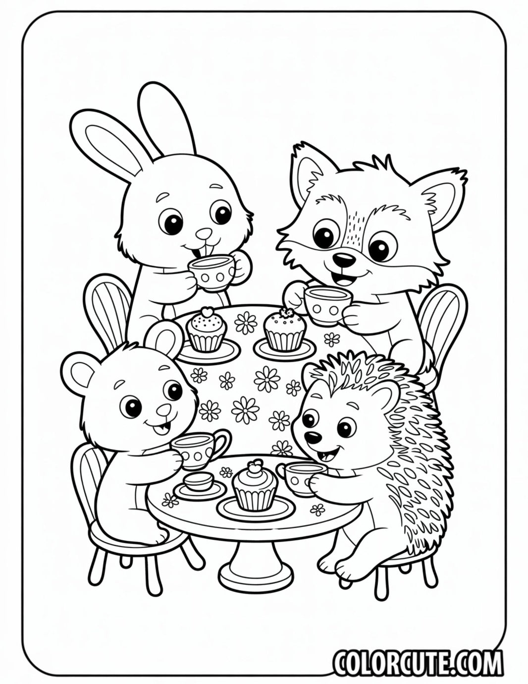 25+ Free Cozy Friends Coloring Pages - Cute Animals PDF Printables ...