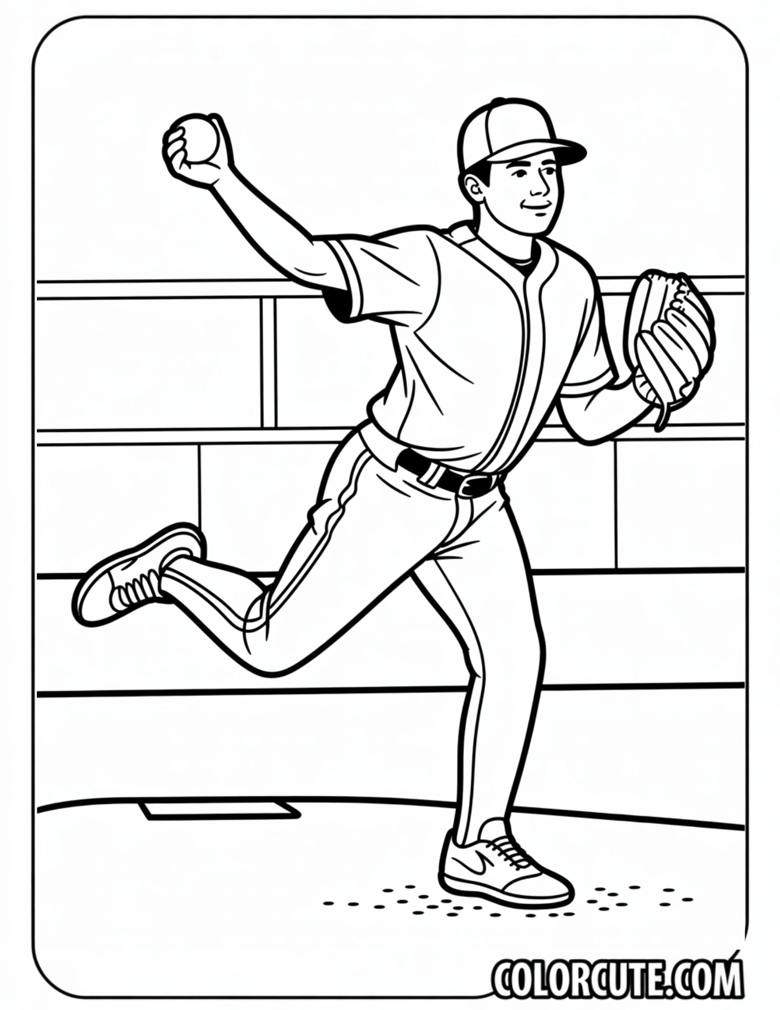 Baseball Pitcher Coloring Pages | Free PDF Printables – Color Cute ...