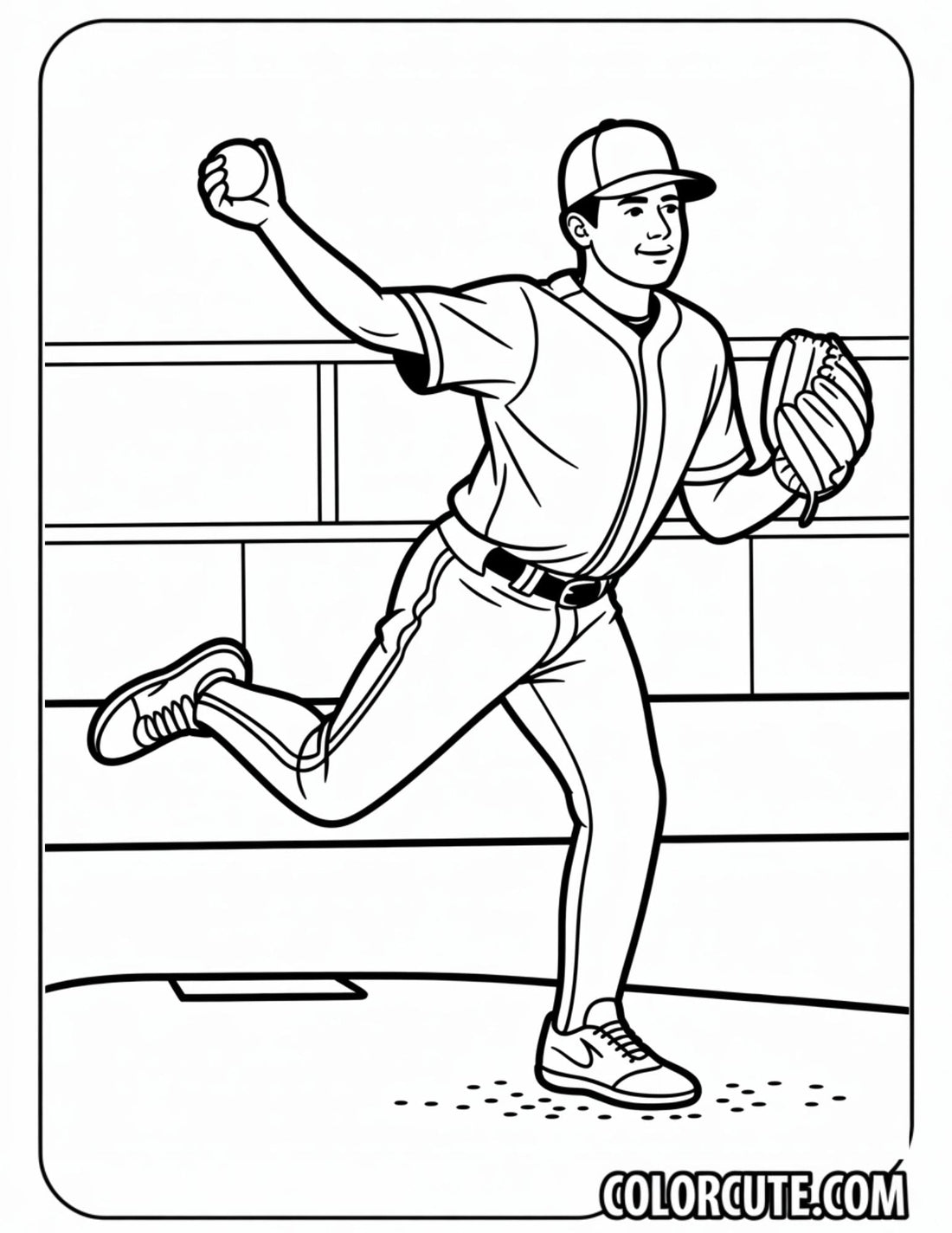 Baseball Pitcher Coloring Pages | Free PDF Printables – Color Cute ...