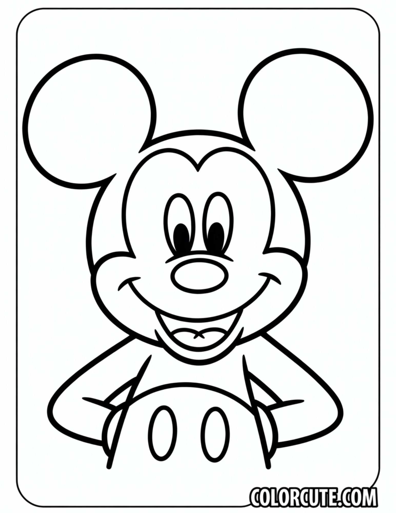 Face Mickey Mouse Coloring Pages | Free PDF Printables – Color Cute ...