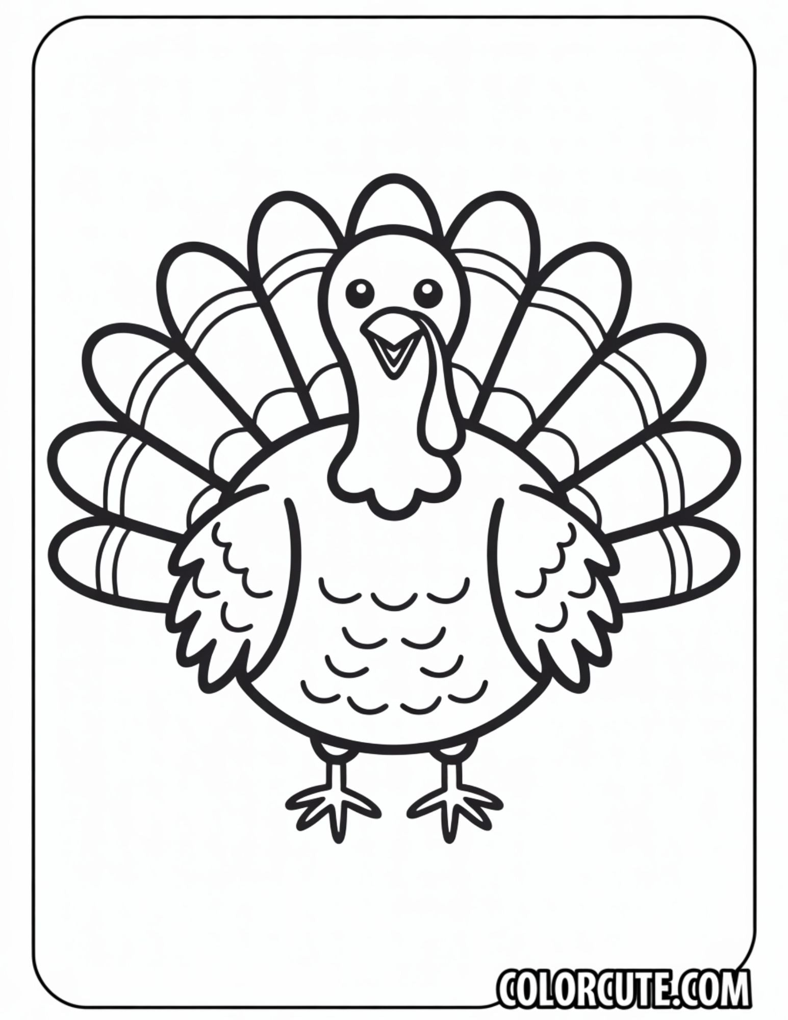 Fall Turkey Coloring Pages | Free PDF Printables – Color Cute - Free ...