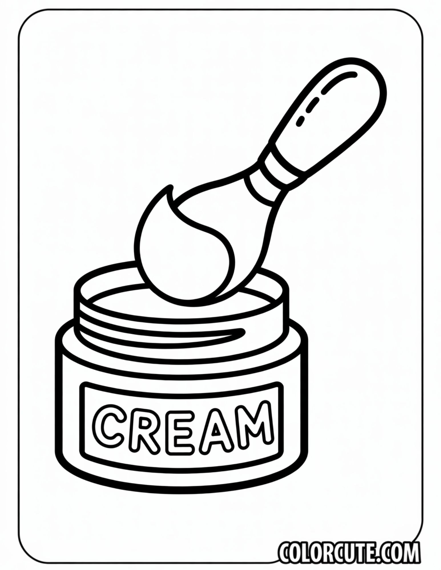 Makeup Spatula Coloring Page | Free PDF Printables – Color Cute - Free ...