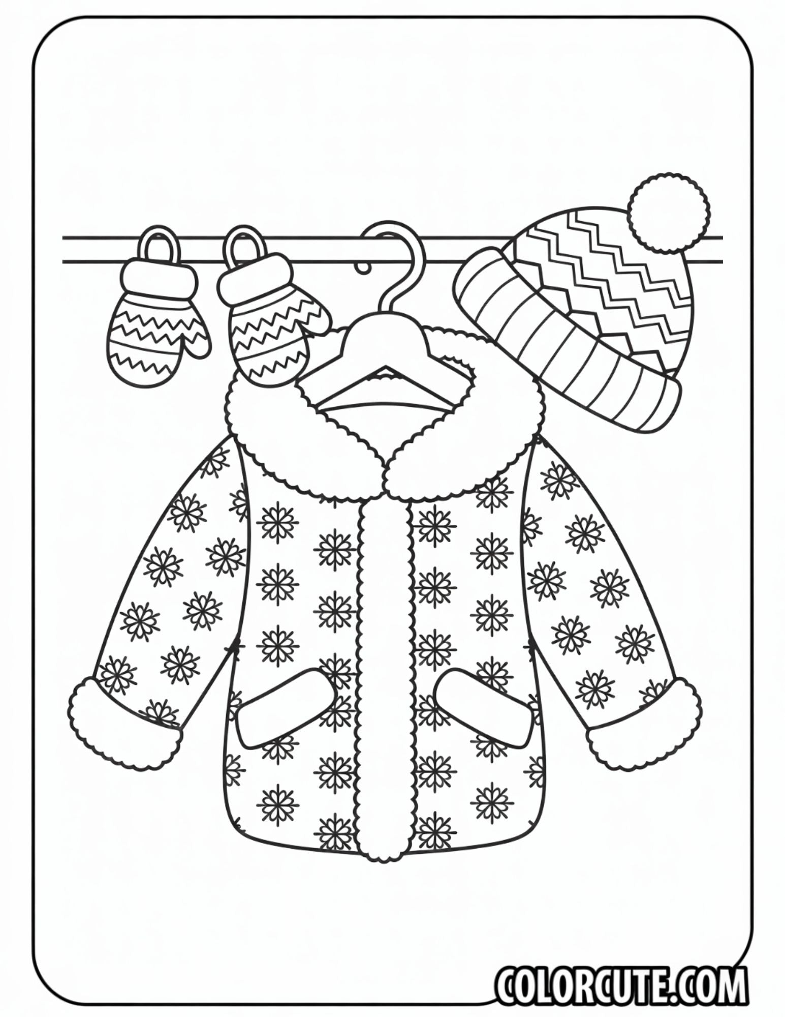 Winter Coat Coloring Pages | Free PDF Printables – Color Cute - Free ...