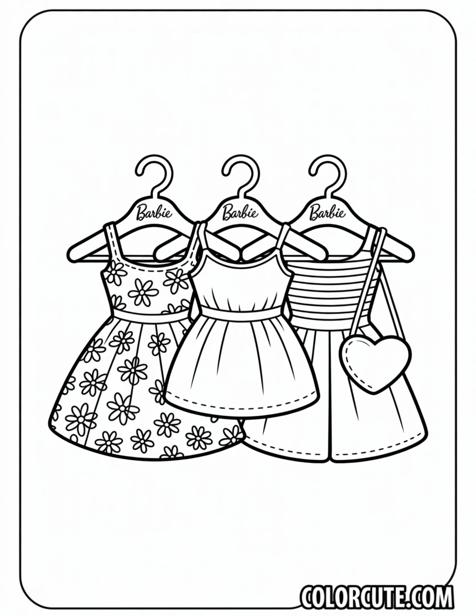 Barbie Clothes Coloring Pages | Free PDF Printables – Color Cute - Free ...