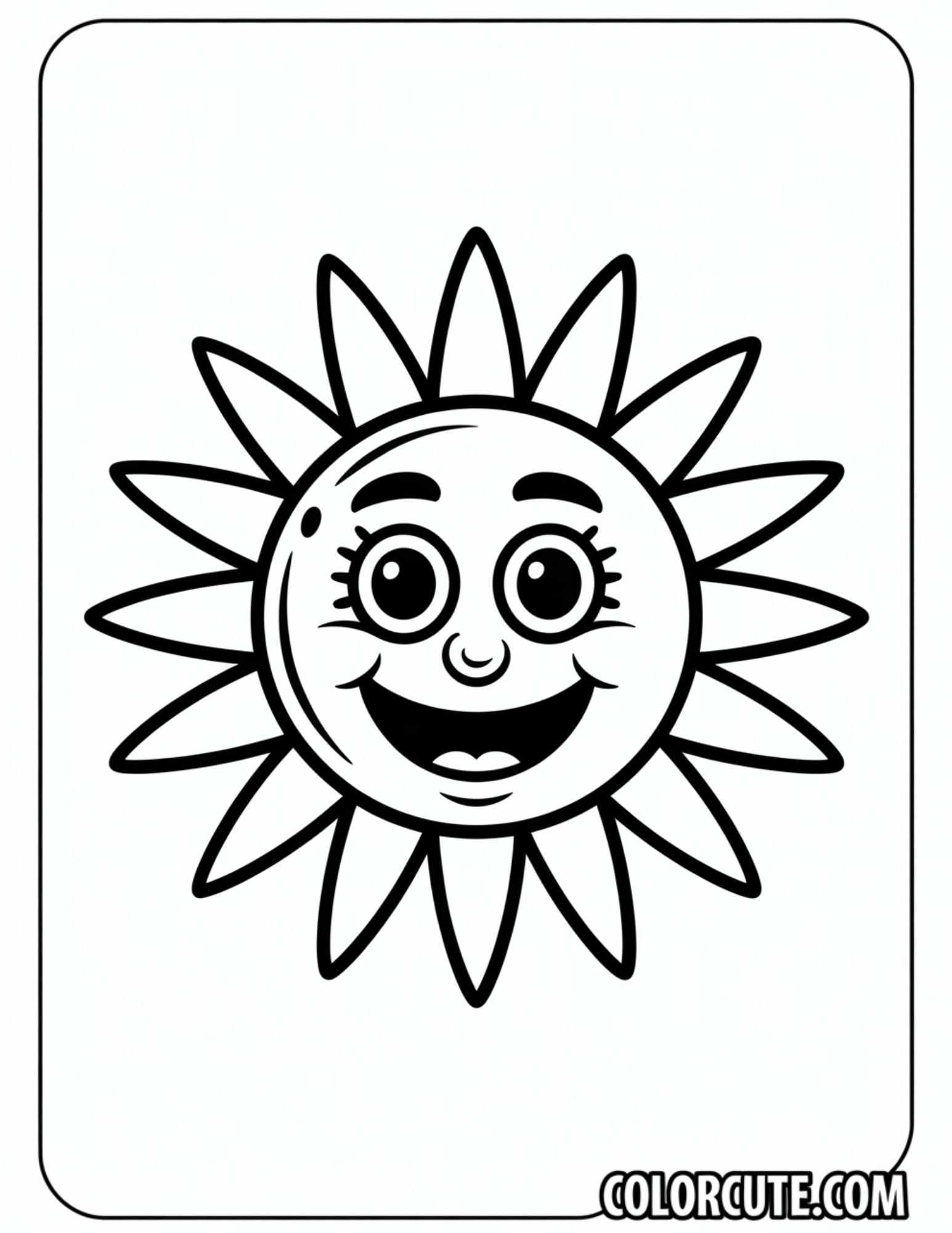 Bright Sun Coloring Page | Free PDF Printables – Color Cute - Free ...