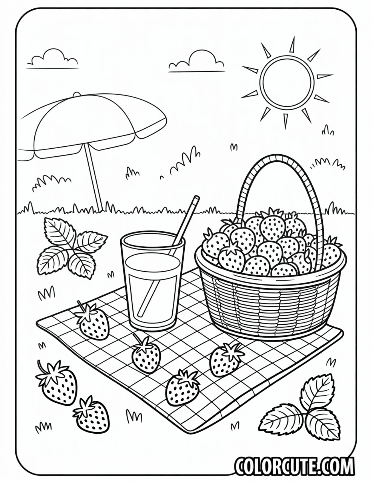 30+ Free Strawberry Coloring Pages - Fruit PDF Printables – Color Cute ...
