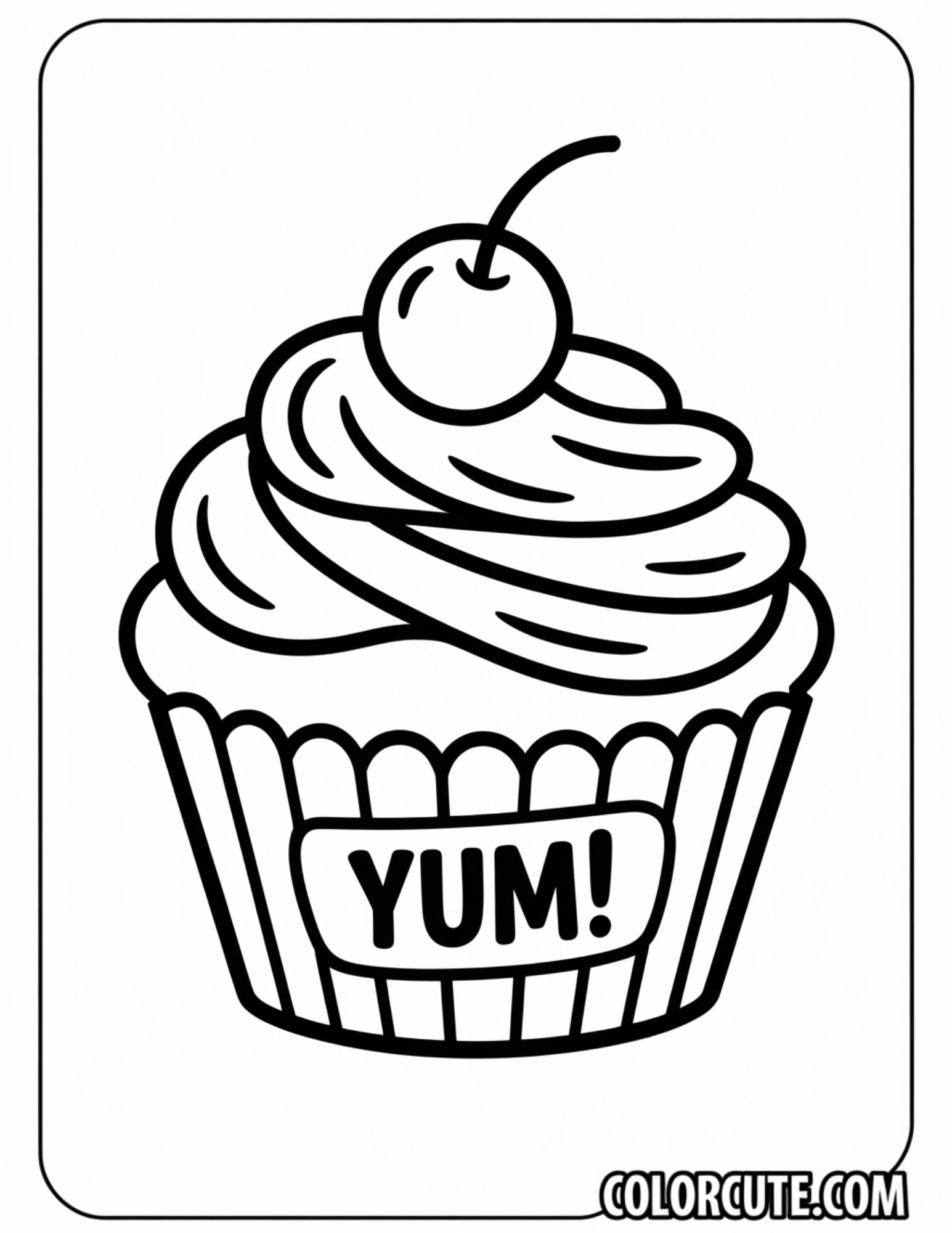 Cake Cupcake Coloring Pages | Free PDF Printables – Color Cute - Free ...