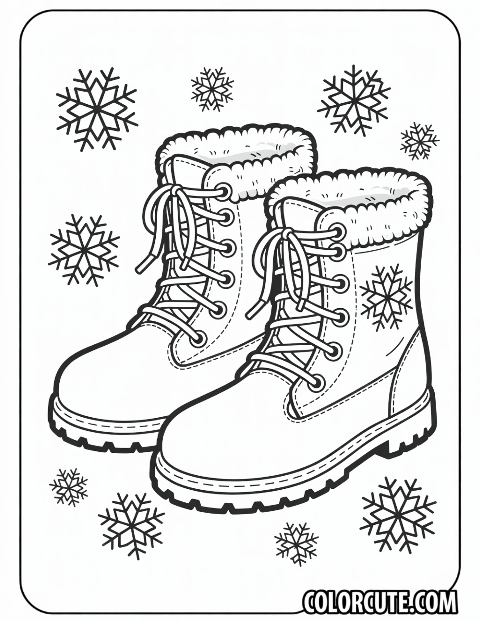 Winter Boots Coloring Pages | Free PDF Printables – Color Cute - Free ...