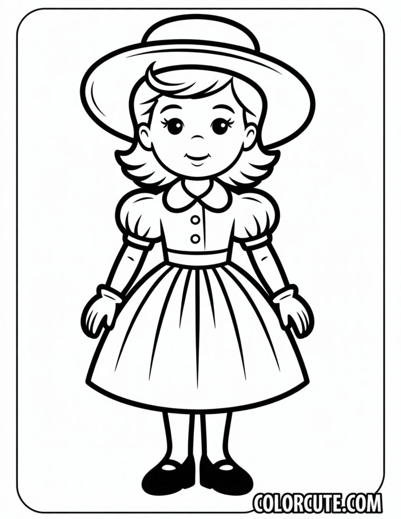 1950s Fashion Girl Coloring Pages | Free PDF Printables – Color Cute ...
