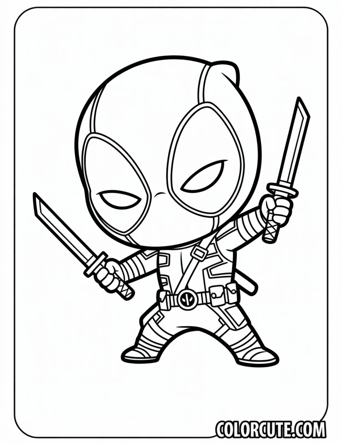 Chibi Deadpool Coloring Pages | Free PDF Printables – Color Cute - Free ...