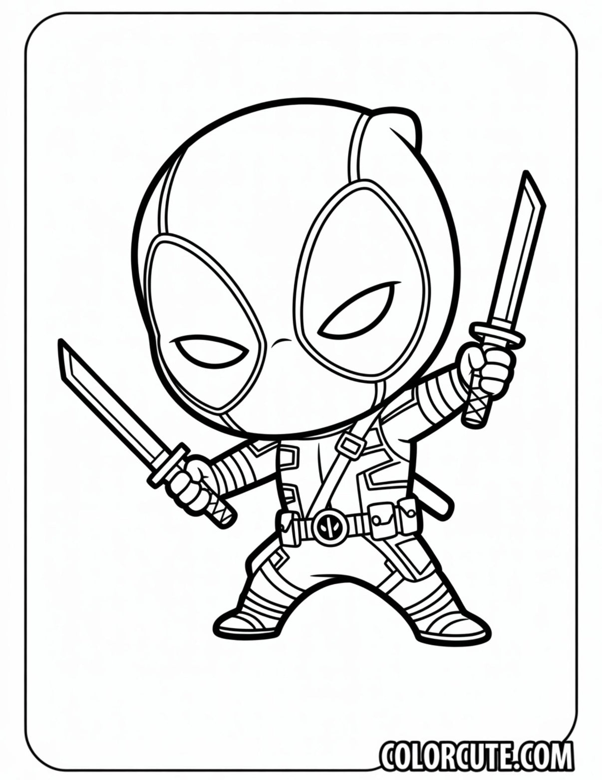 Chibi Deadpool Coloring Pages | Free PDF Printables – Color Cute - Free ...