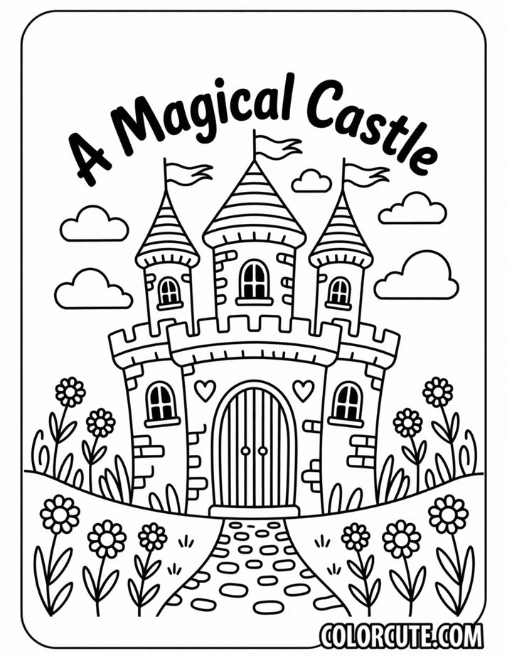 Cute Disney Castle Coloring Page | Free PDF Printables – Color Cute ...
