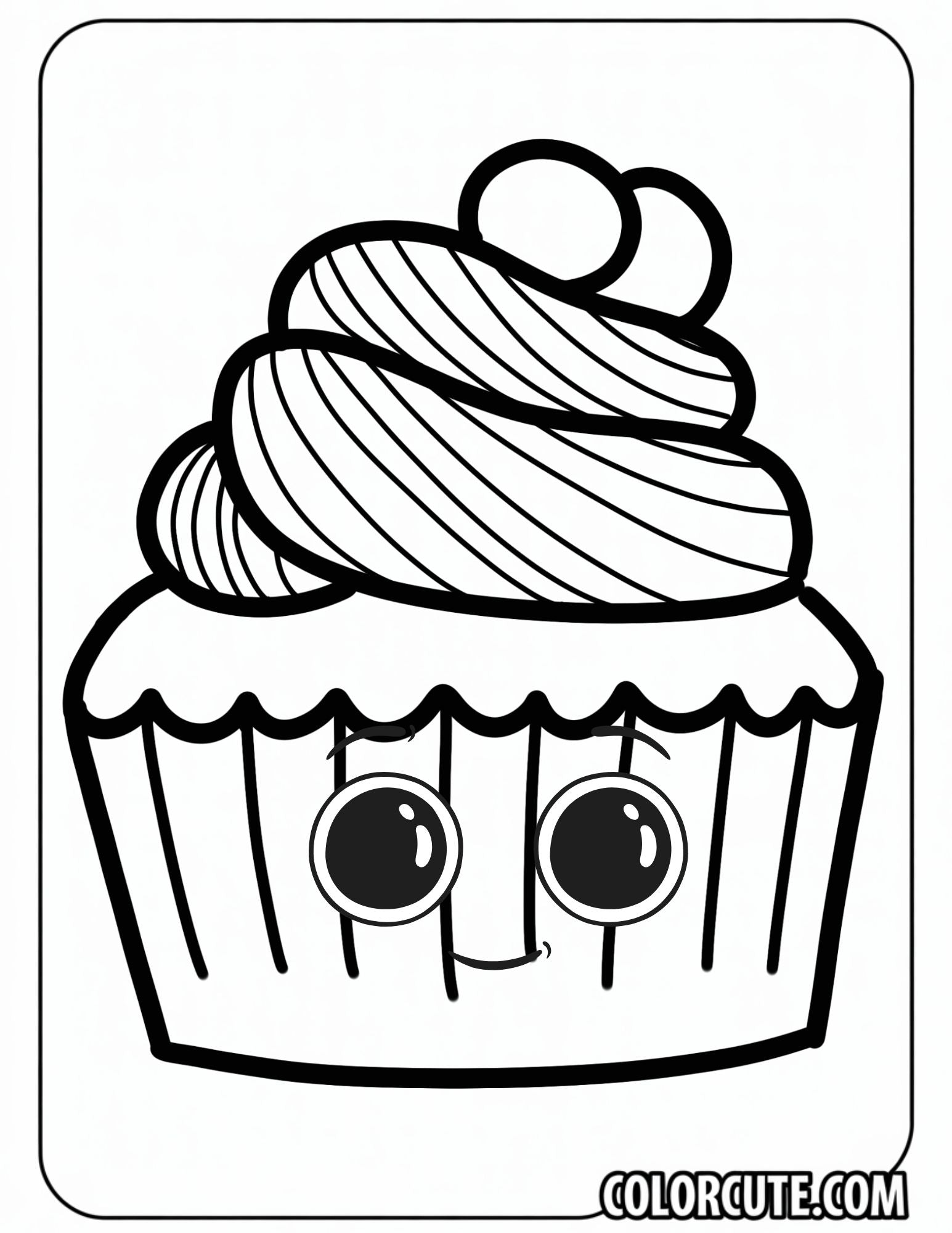 29+ Free Cupcake Coloring Pages - Sweet Treats PDF Printables – Color ...