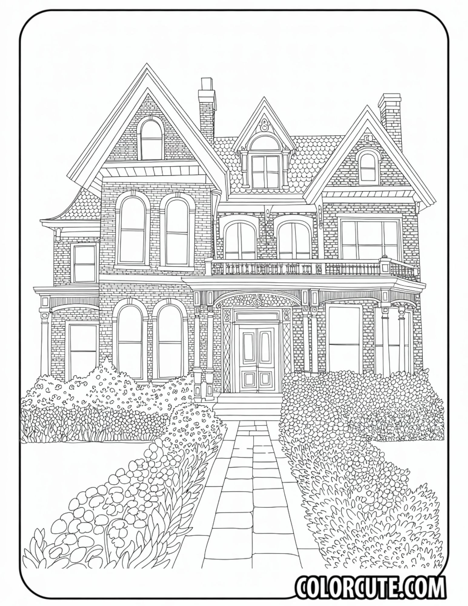 House Coloring Pages - Free PDF Printables – Color Cute - Free Coloring ...