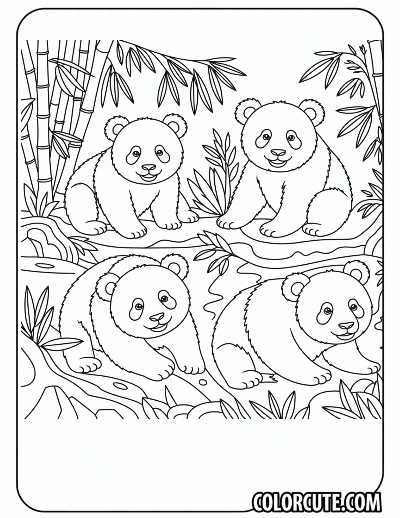 Panda Family Coloring Pages | Free PDF Printables – Color Cute - Free Coloring Pages