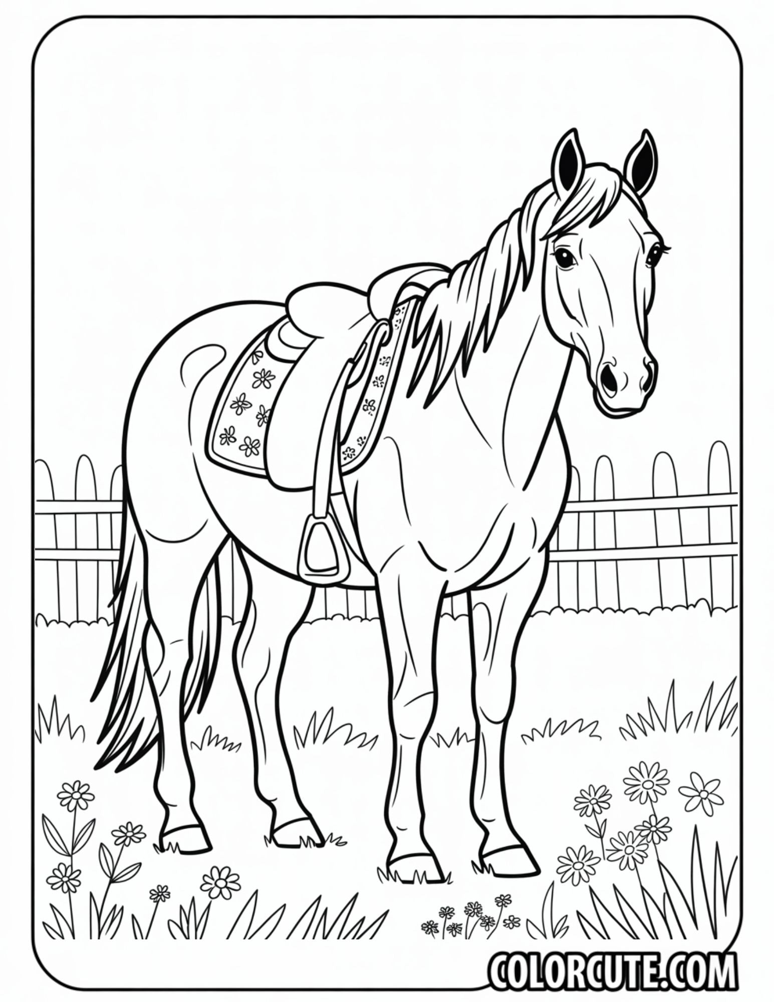 Shire Horse Coloring Pages | Free PDF Printables – Color Cute - Free ...