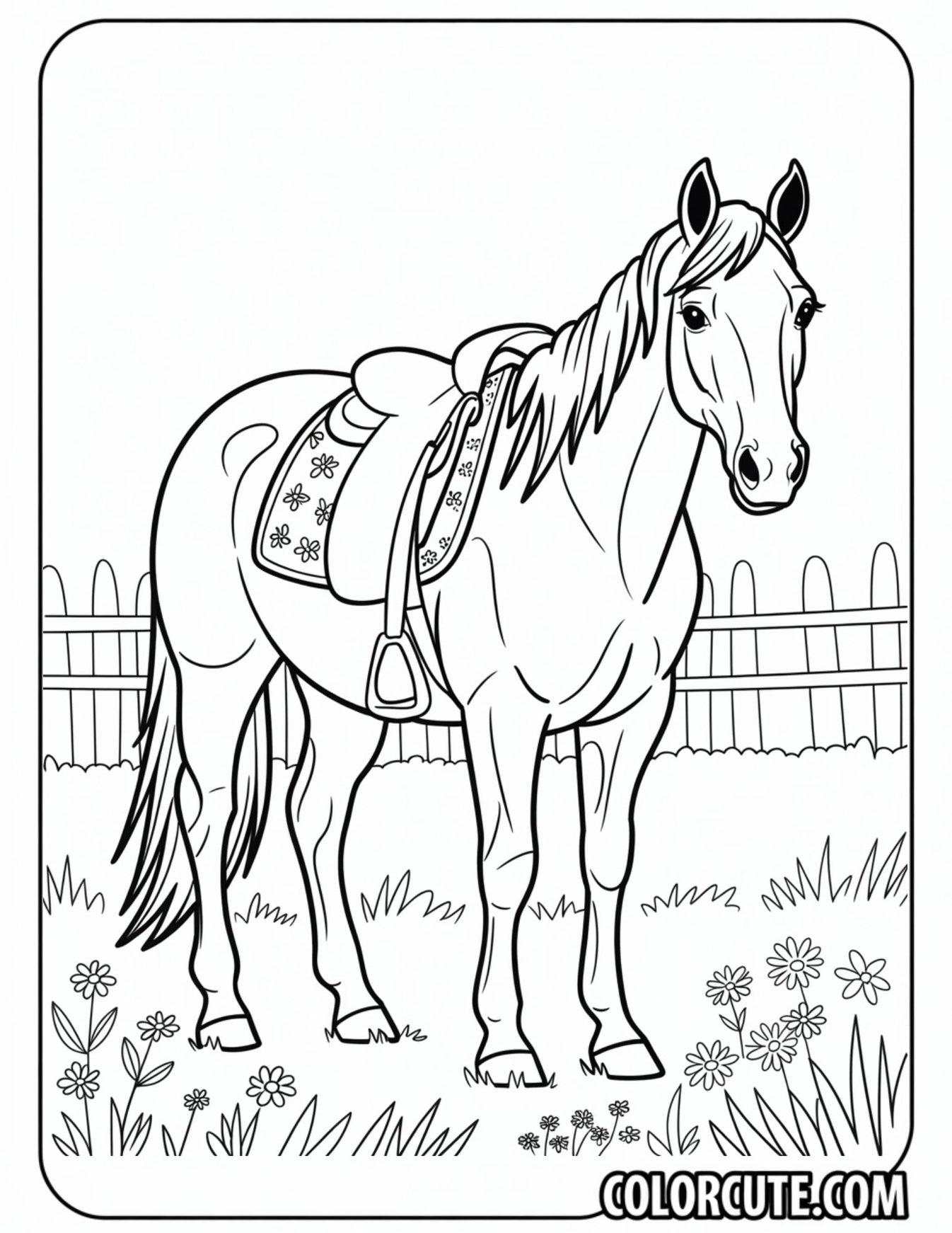 Shire Horse Coloring Pages | Free PDF Printables – Color Cute - Free ...