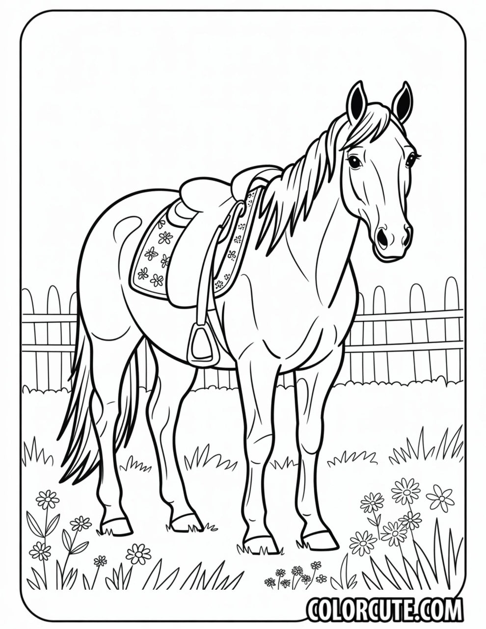 Shire Horse Coloring Pages | Free PDF Printables – Color Cute - Free ...