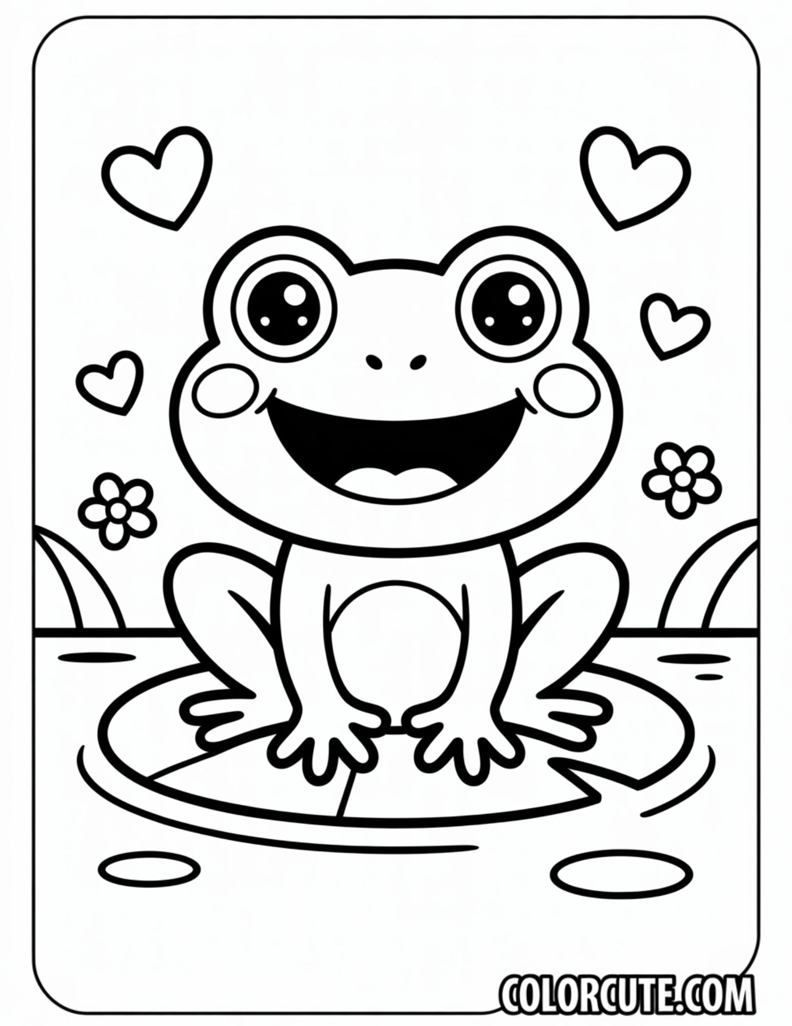 25+ Free Frog Coloring Pages - PDF Printables – Color Cute - Free ...