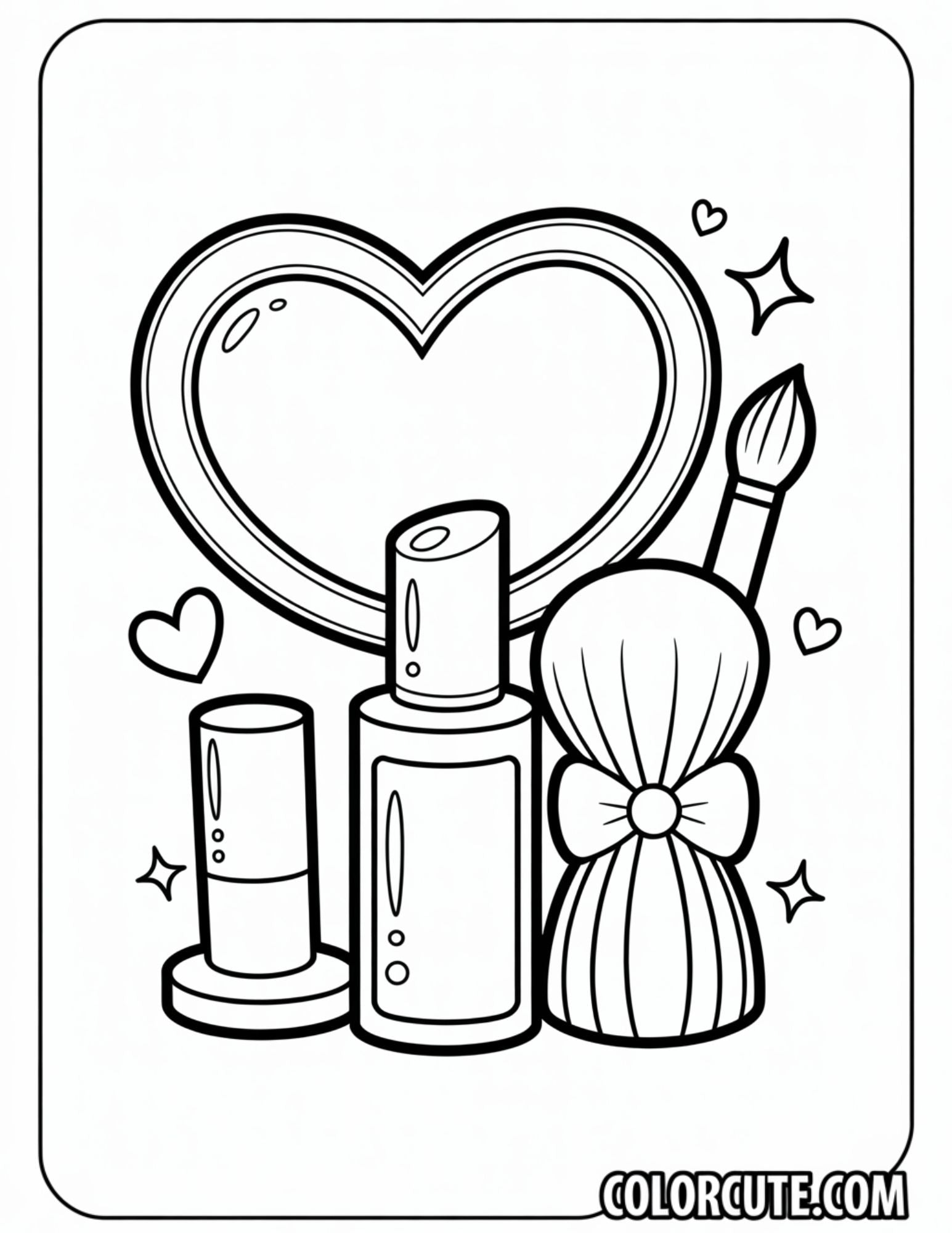 Barbie Makeup Coloring Page | Free PDF Printables – Color Cute - Free ...