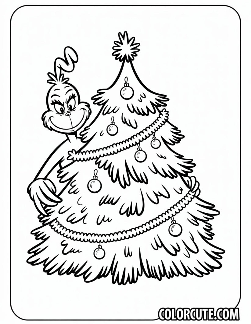 Christmas Tree Grinch Coloring Page | Free PDF Printables – Color Cute ...