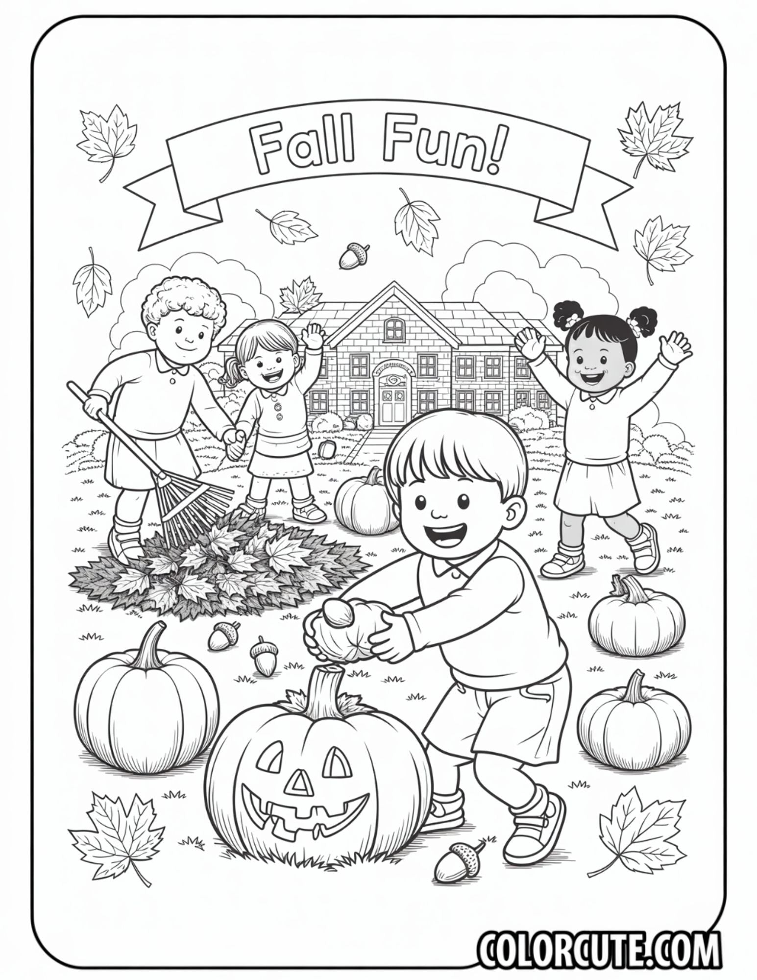 Fall Coloring Page Free – Color Cute - Free Coloring Pages