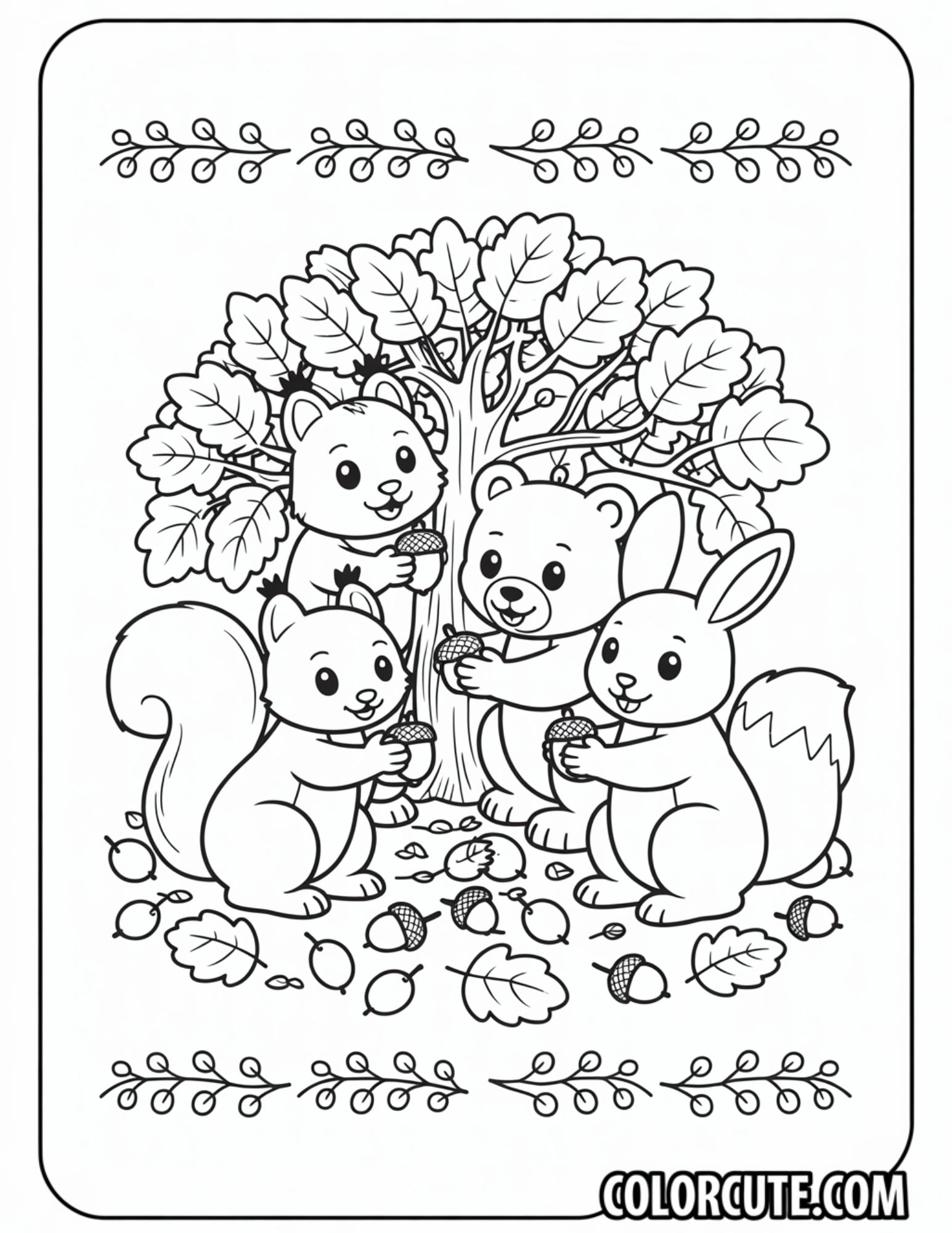Preschool Fall Coloring Pages | Free PDF Printables – Color Cute - Free ...