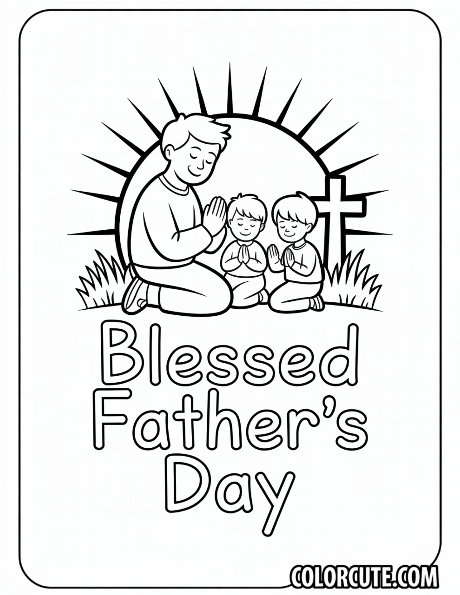 Christian Fathers Day Coloring Pages | Free PDF Printables – Color Cute ...