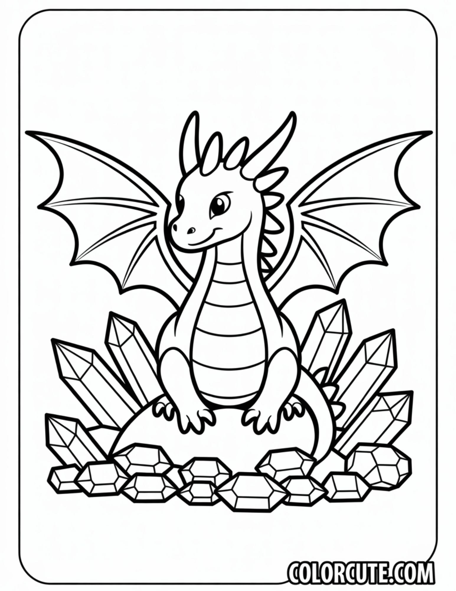 Crystal Dragon Coloring Pages | Free PDF Printables – Color Cute - Free ...