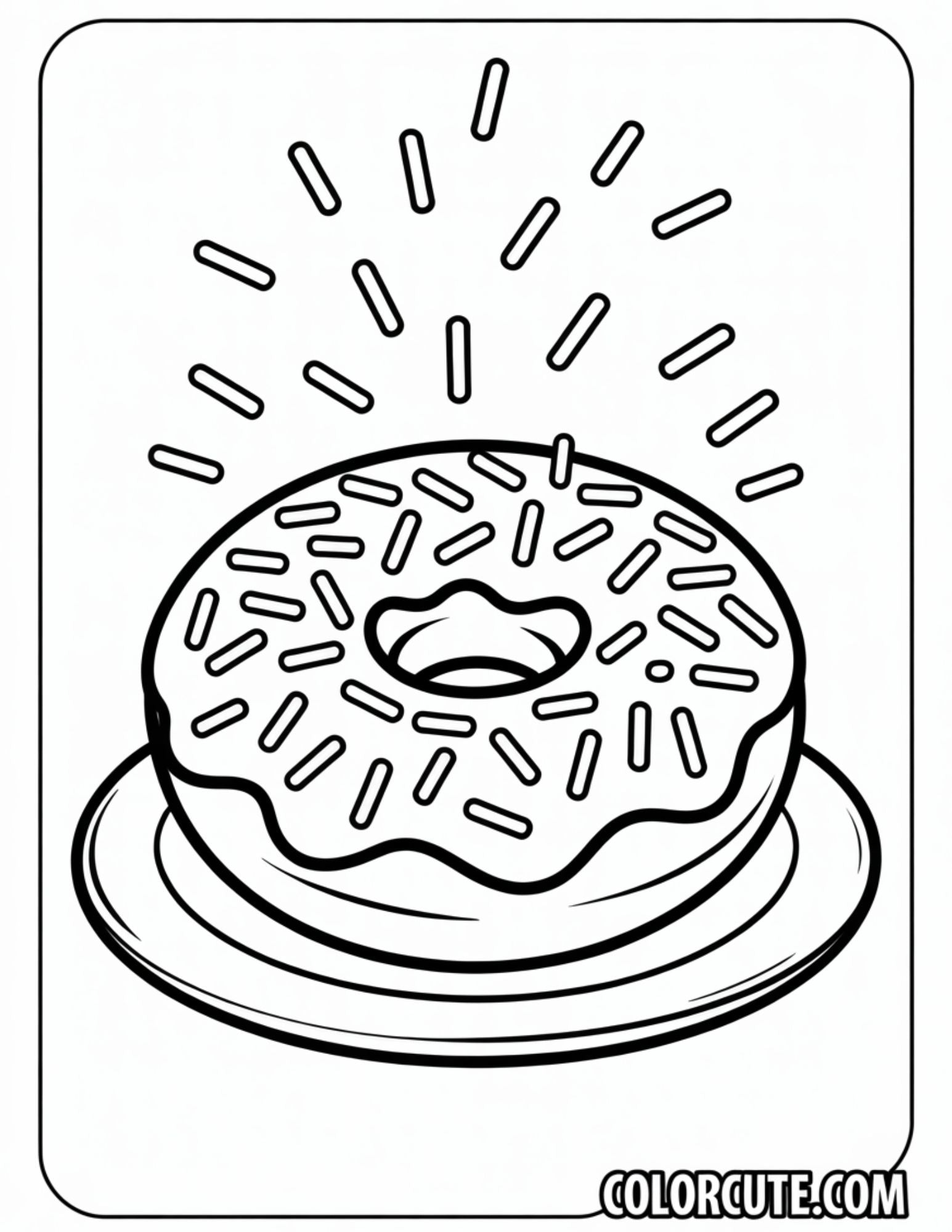 Sweet Donut Coloring Pages Free Printable – Color Cute - Free Coloring ...