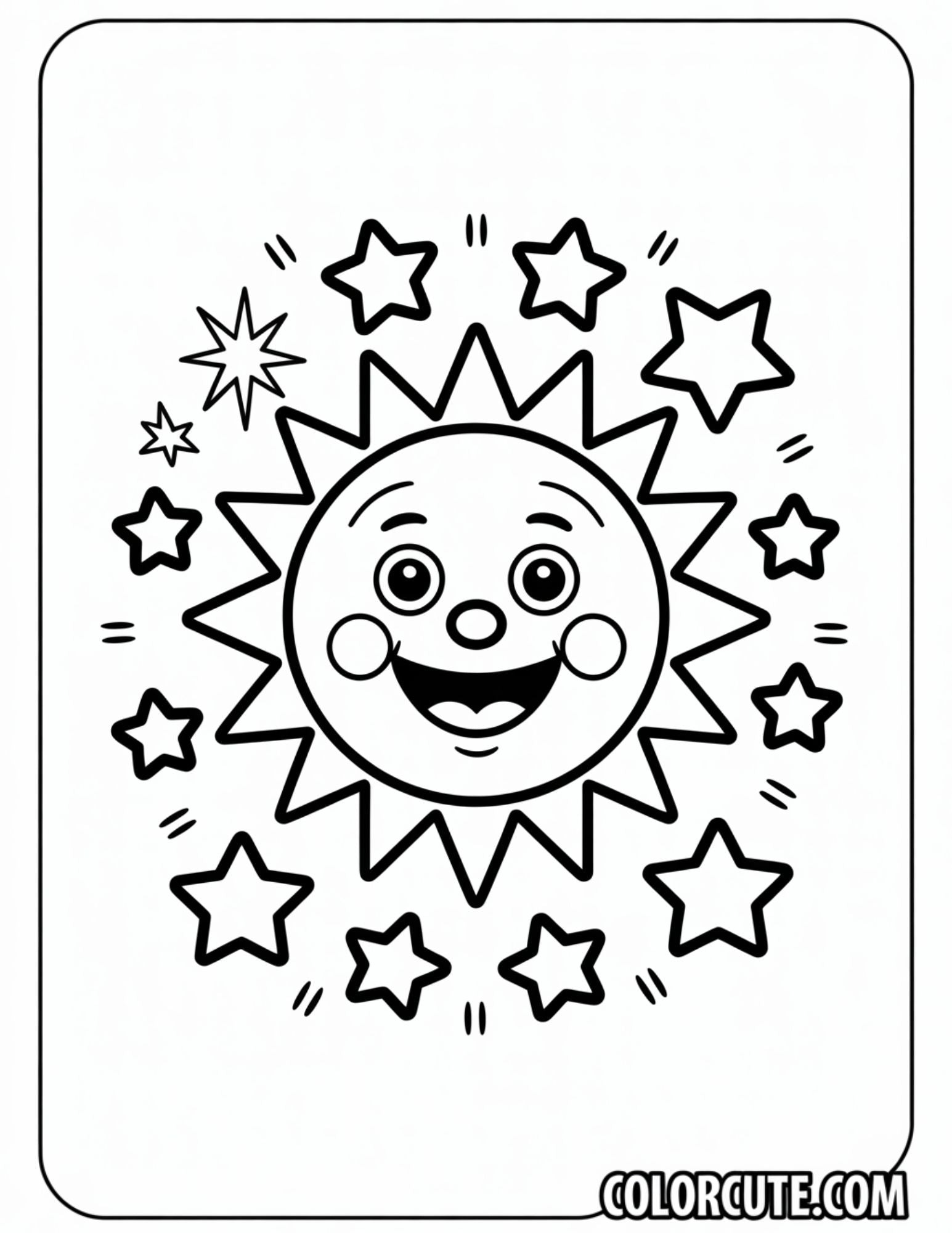 Sun Stars Coloring Page | Free PDF Printables – Color Cute - Free ...