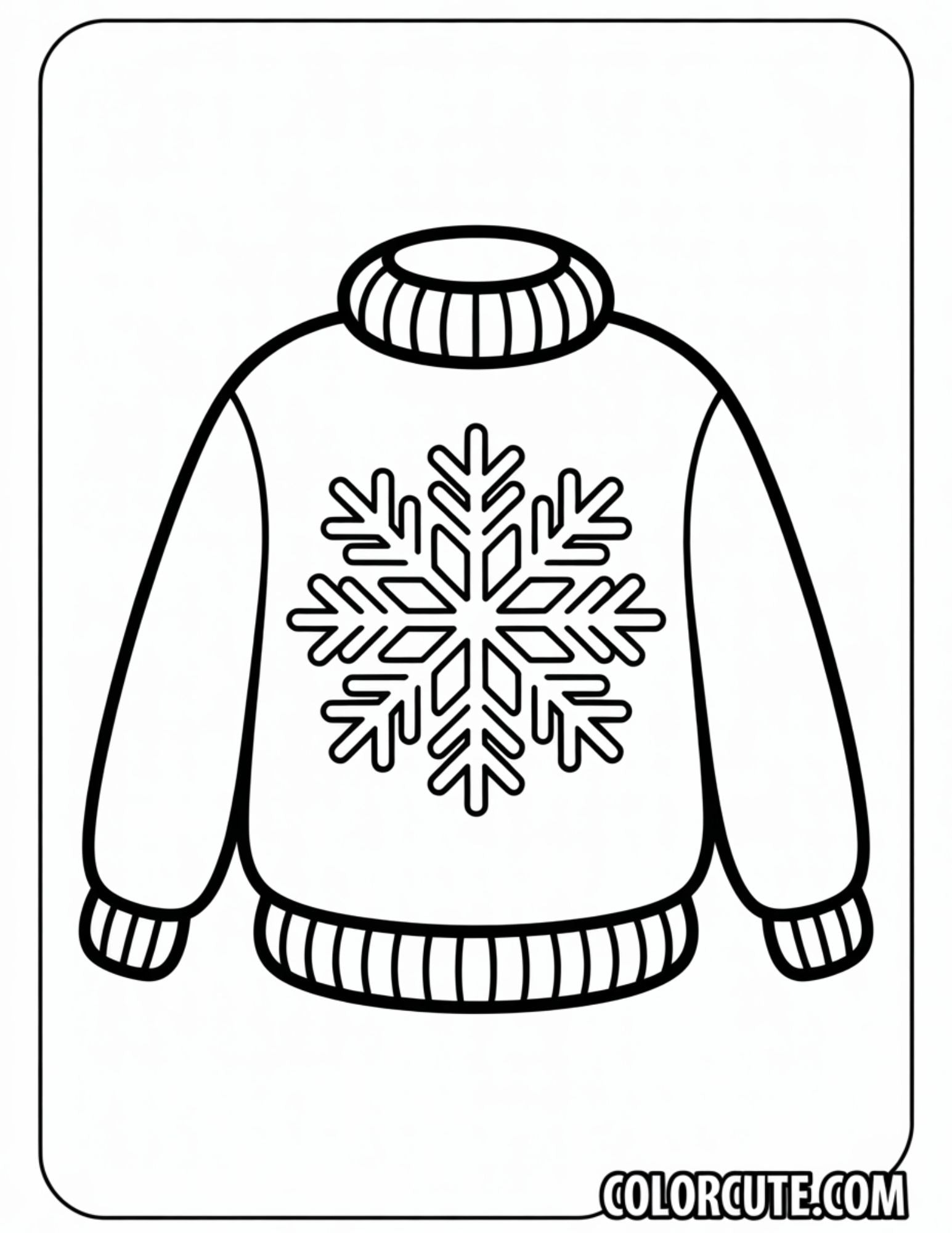 Winter Sweater Coloring Pages | Free PDF Printables – Color Cute - Free ...