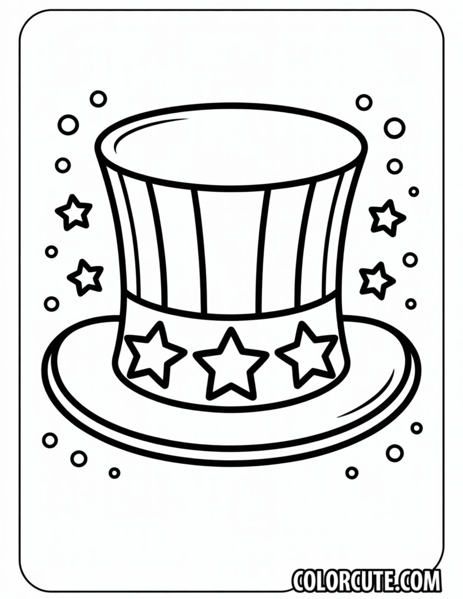 4th of July Hat Coloring Pages | Free PDF Printables – Color Cute ...