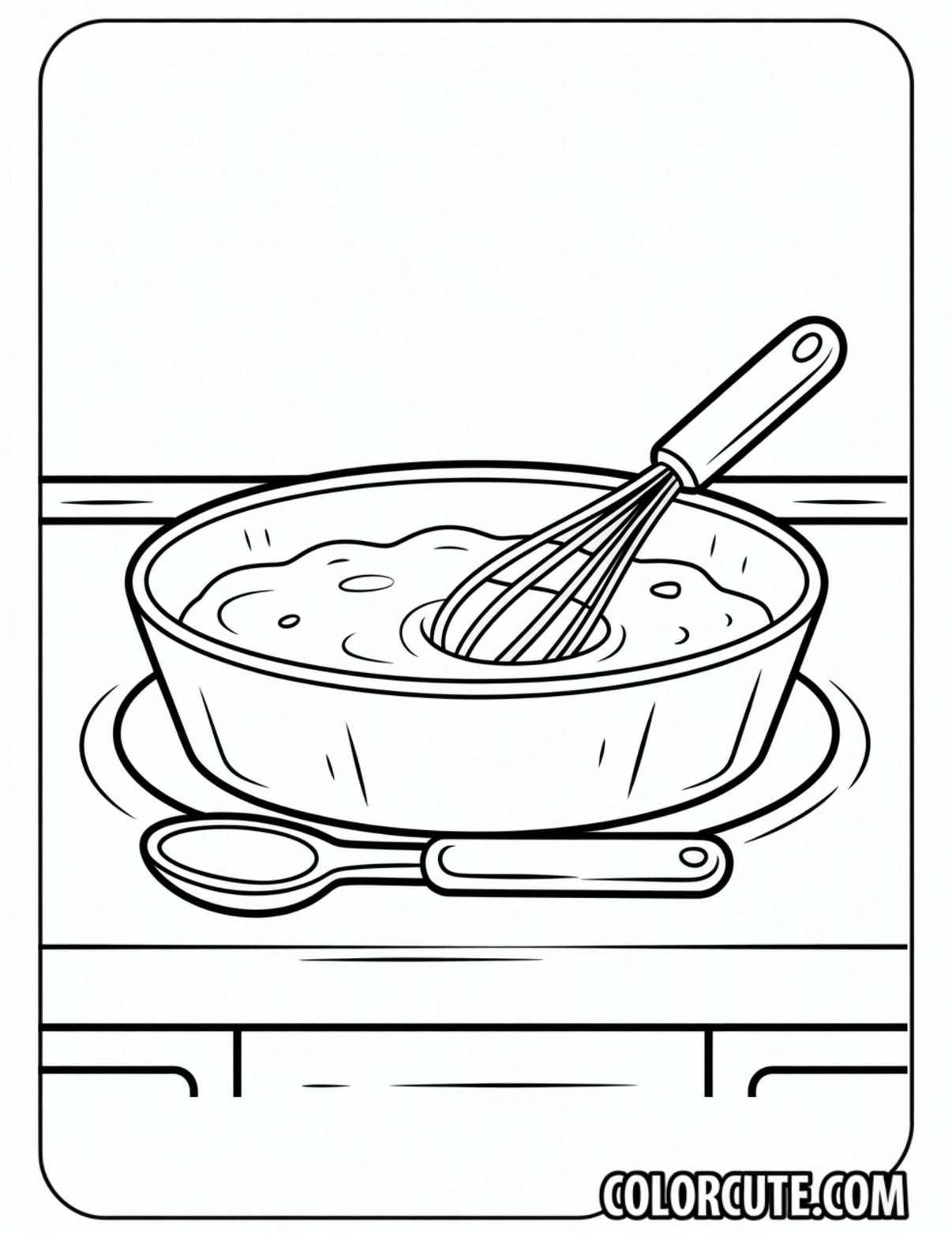 Cake Baking Coloring Pages | Free PDF Printables – Color Cute - Free ...