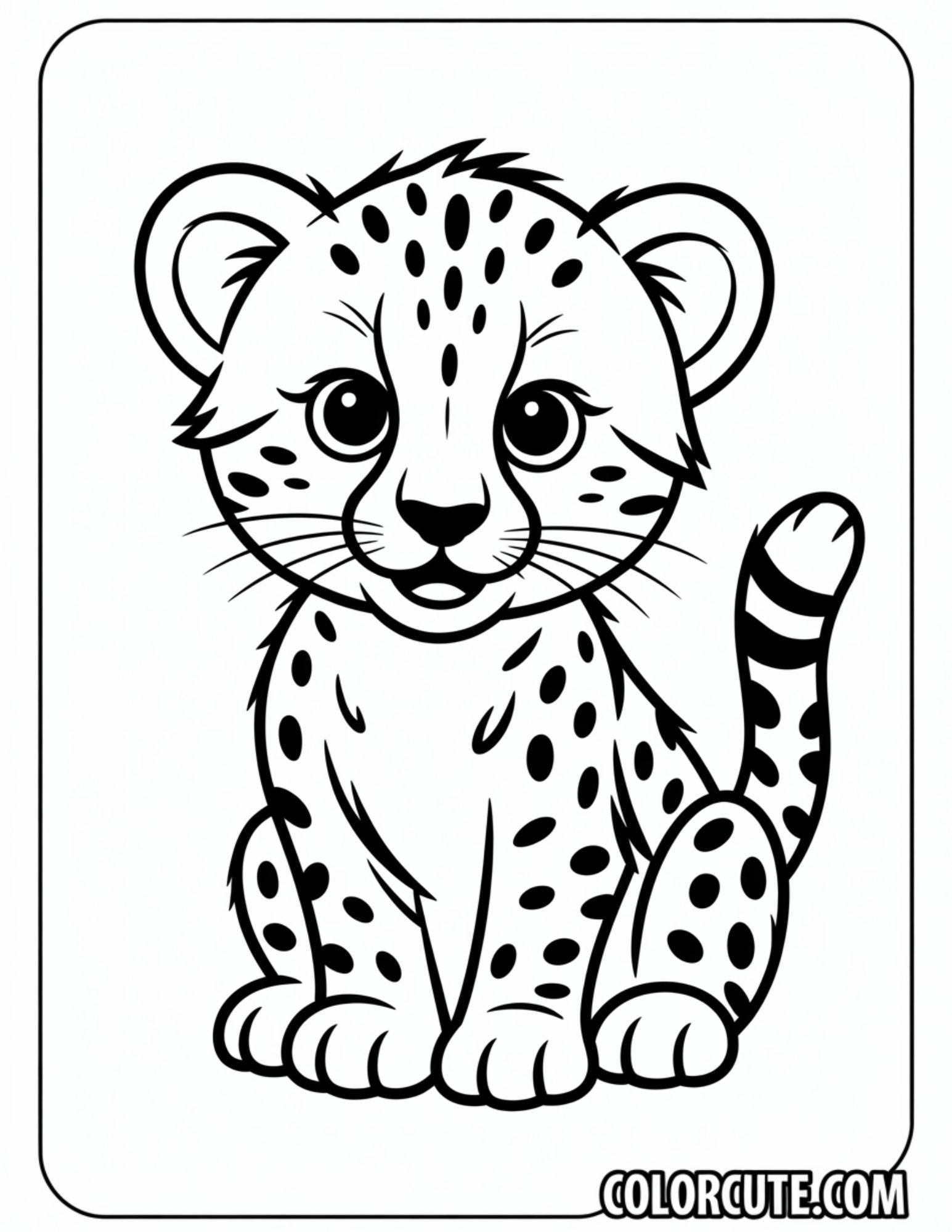 Cheetah Cub Coloring Pages | Free PDF Printables – Color Cute - Free ...