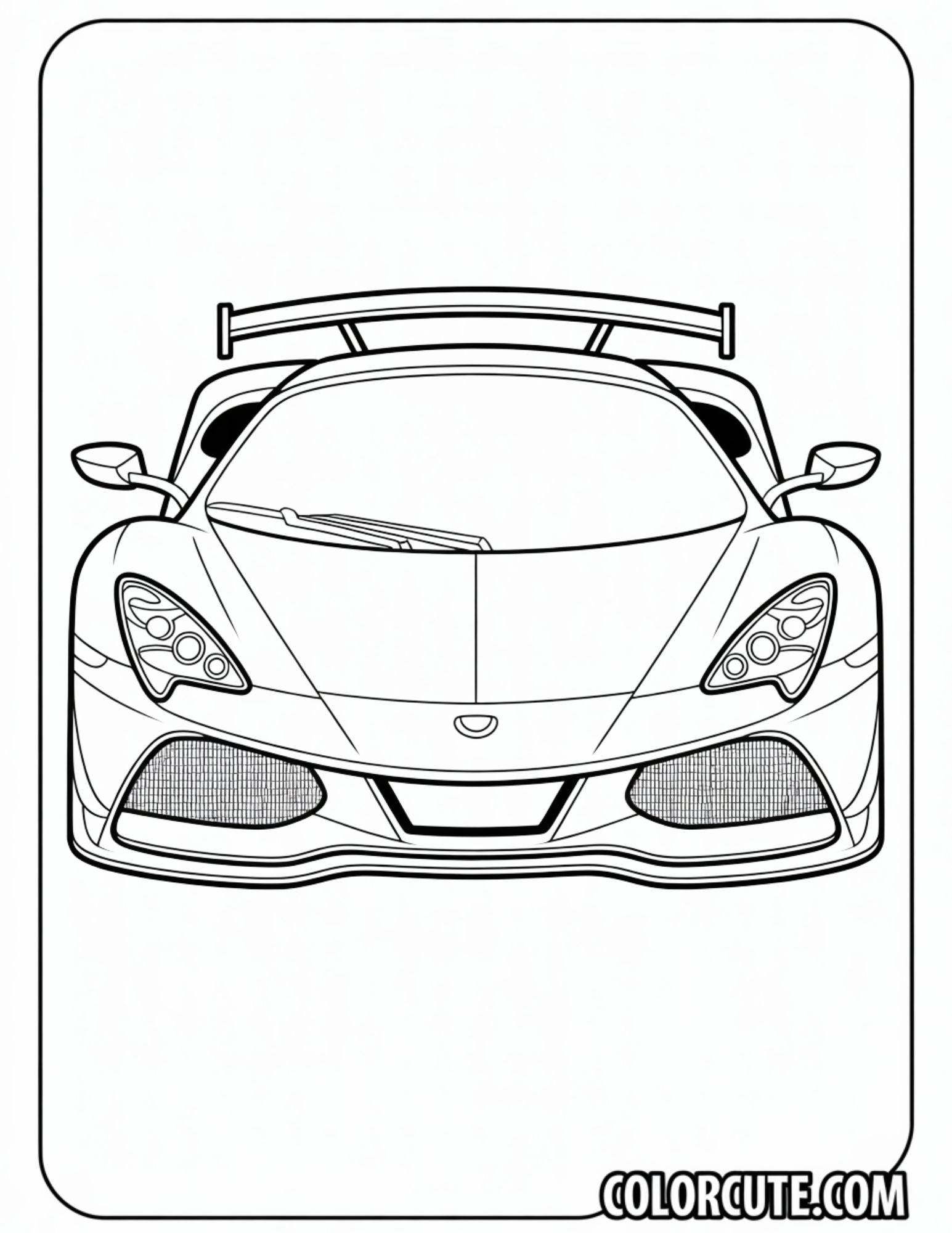 Cool Car Coloring Pages | Free PDF Printables – Color Cute - Free ...