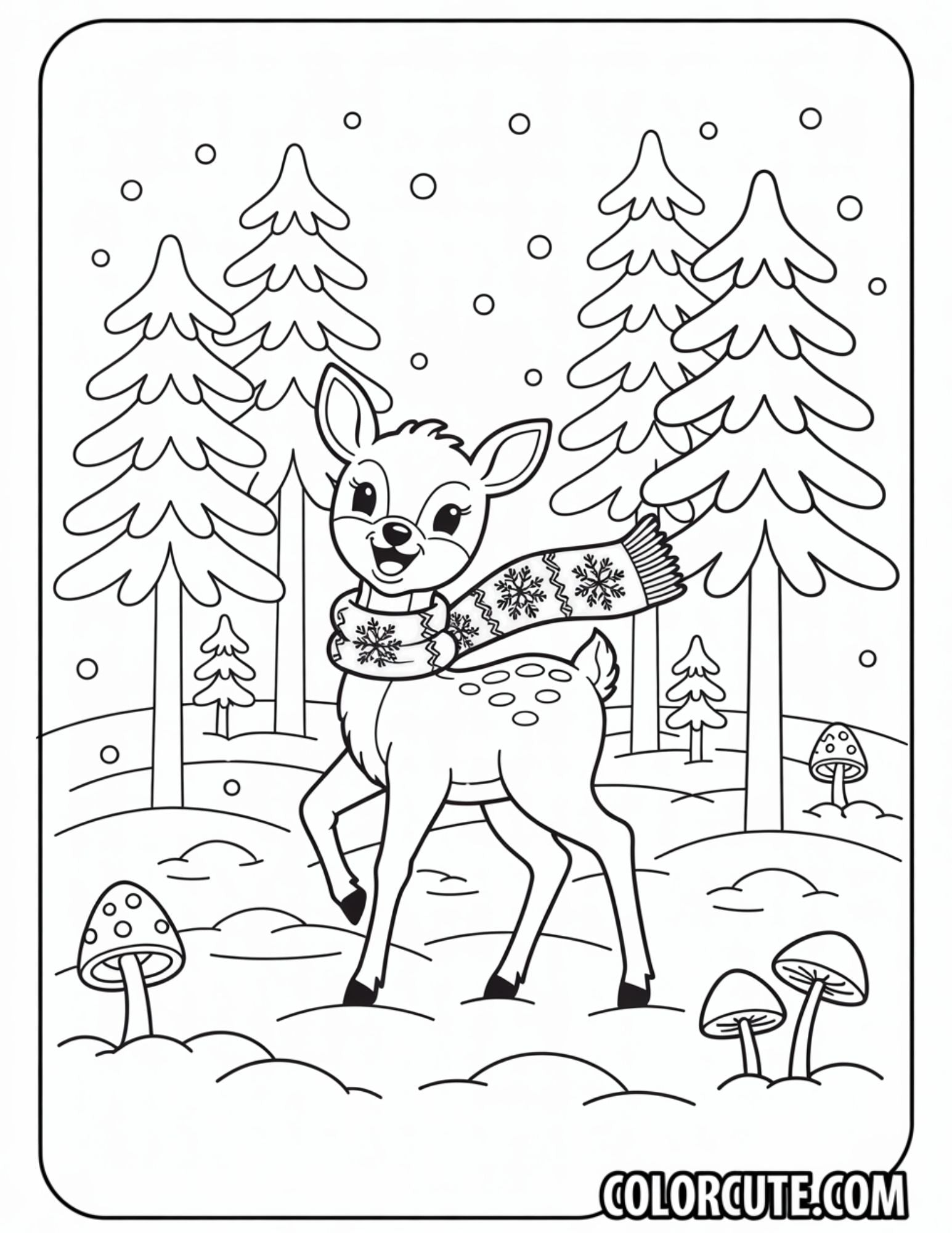 Winter Coloring Page – Color Cute - Free Coloring Pages