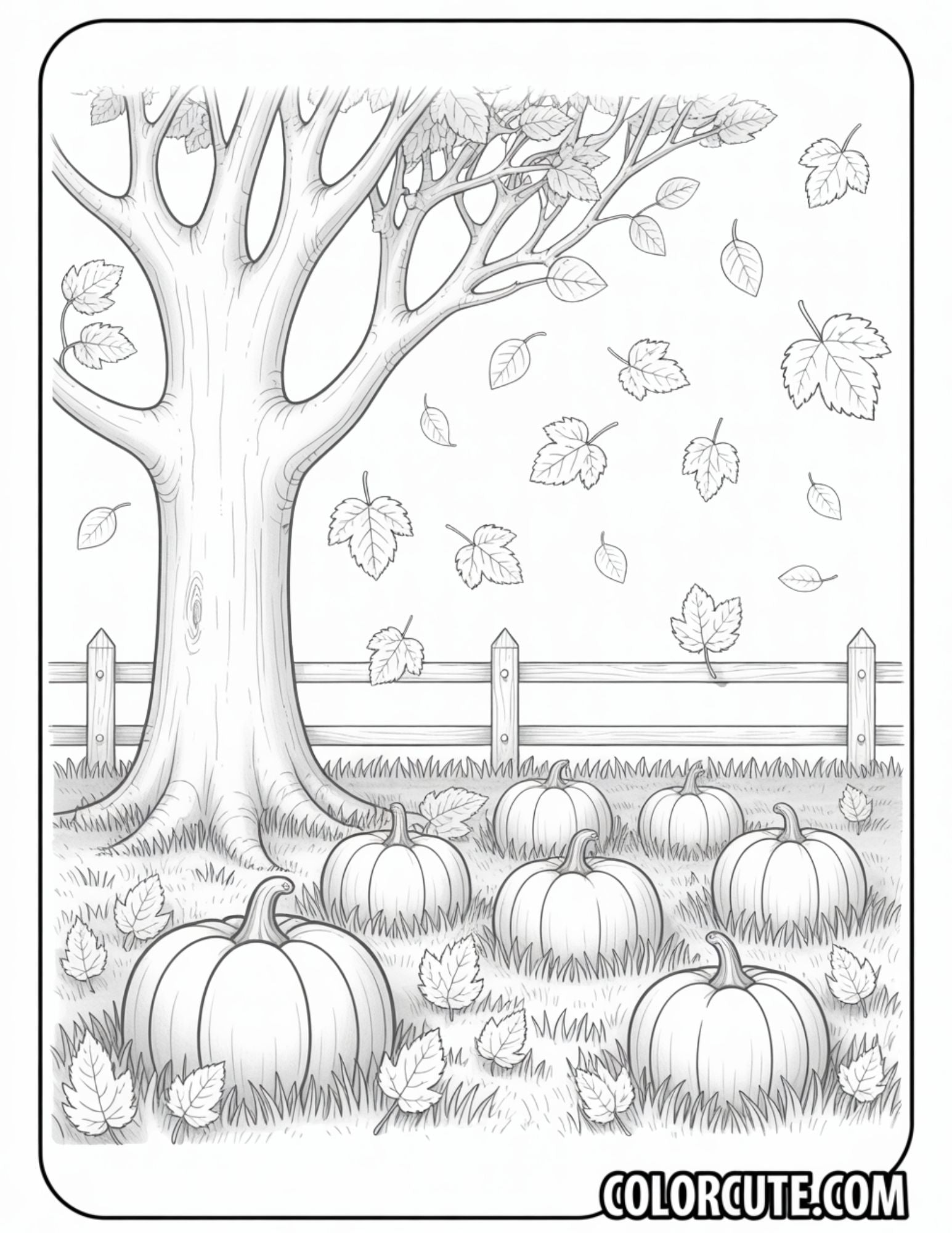 Fall Coloring Page Free – Color Cute - Free Coloring Pages