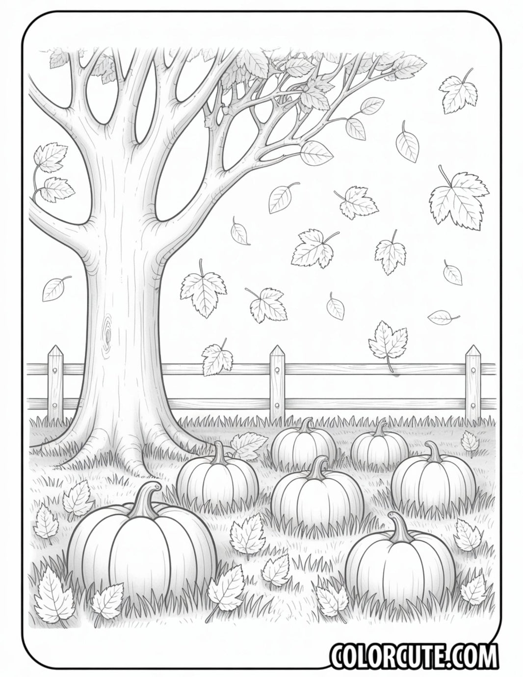 Fall Coloring Page Free – Color Cute - Free Coloring Pages