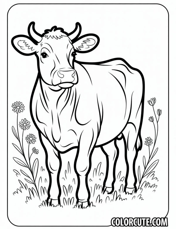 Beautiful Cow Coloring Pages | Free PDF Printables – Color Cute - Free ...