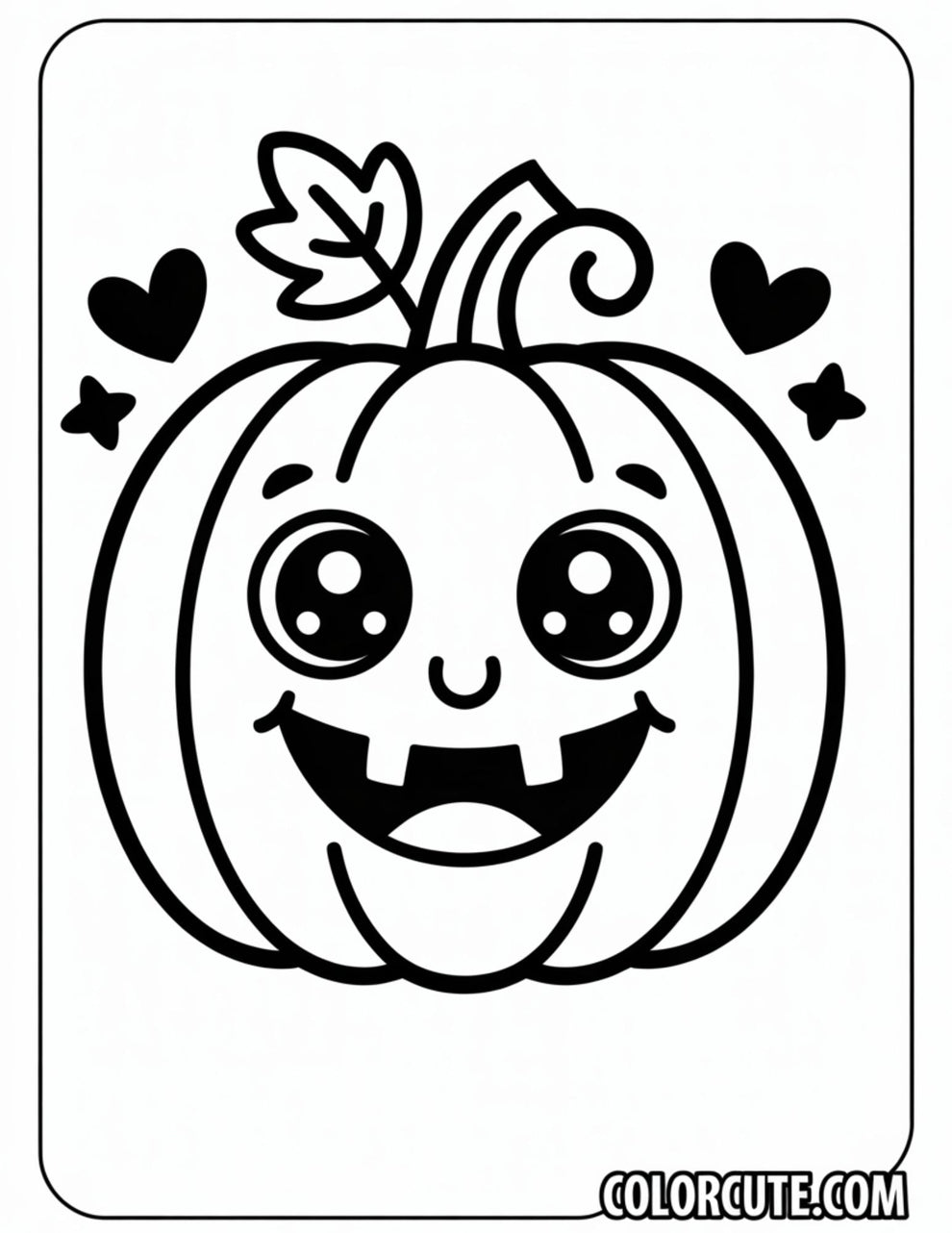 Kawaii Pumpkin Coloring Page | Free PDF Printables – Color Cute - Free ...