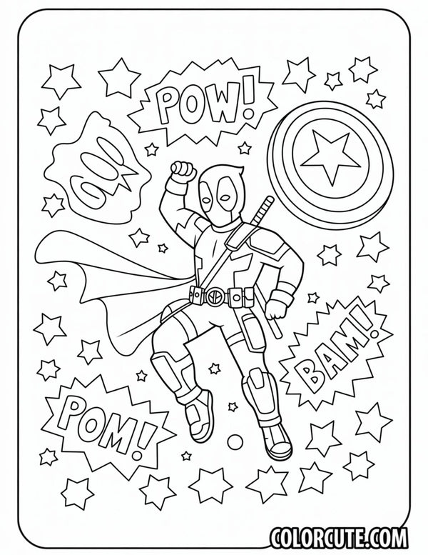 Superhero Deadpool Coloring Pages | Free PDF Printables – Color Cute ...