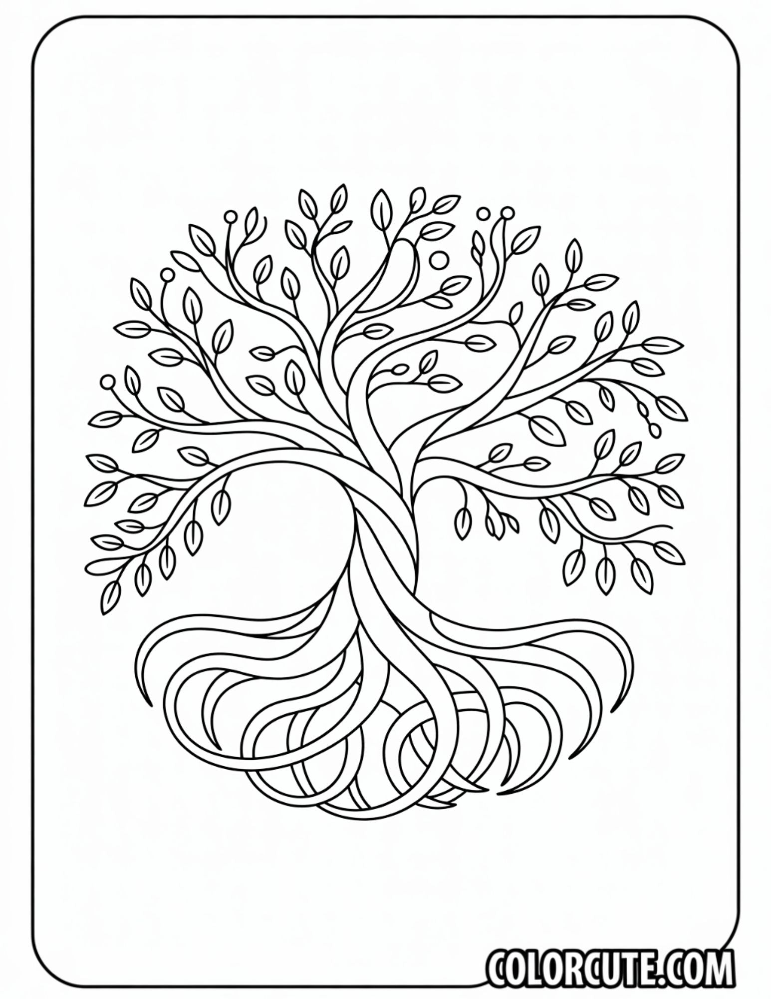 Tree of Life Coloring Pages - Free PDF Printables – Color Cute - Free ...