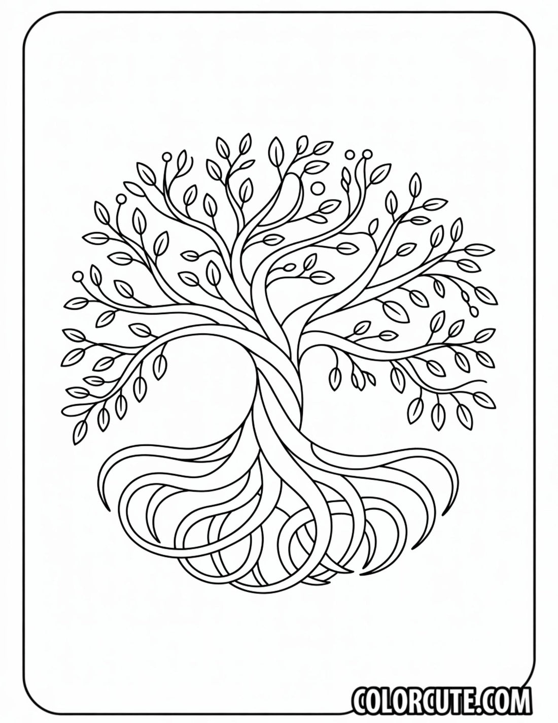 Tree of Life Coloring Pages - Free PDF Printables – Color Cute - Free ...