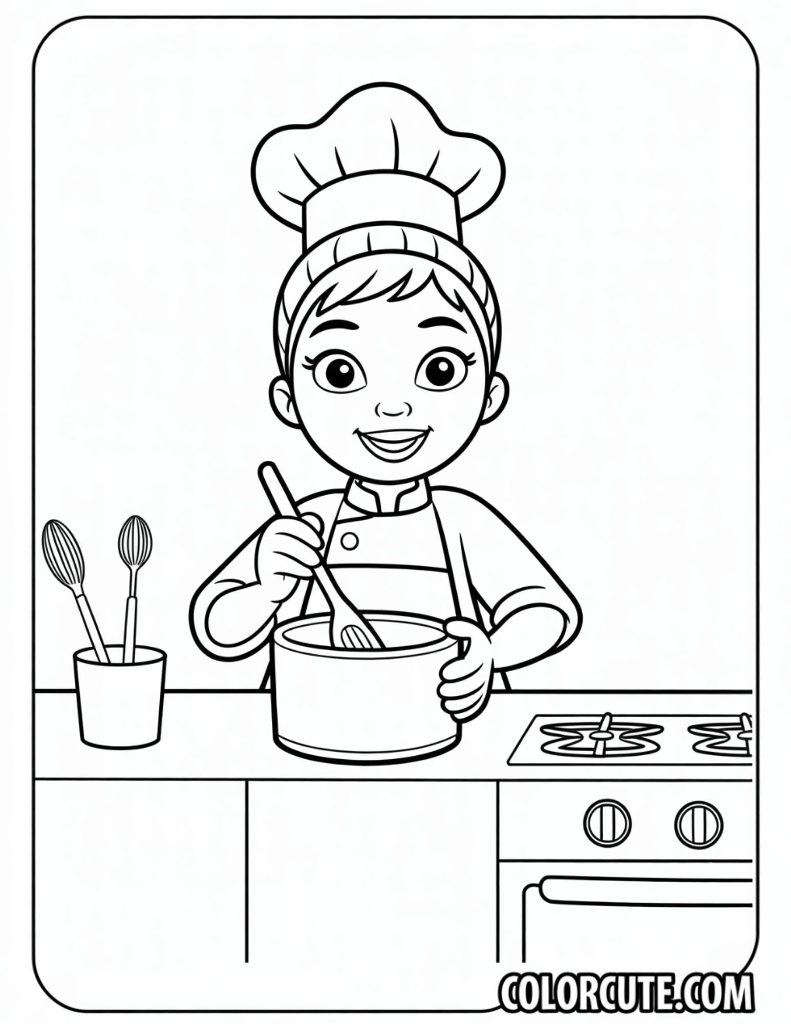 Cooking Tiana Coloring Pages | Free PDF Printables – Color Cute - Free ...