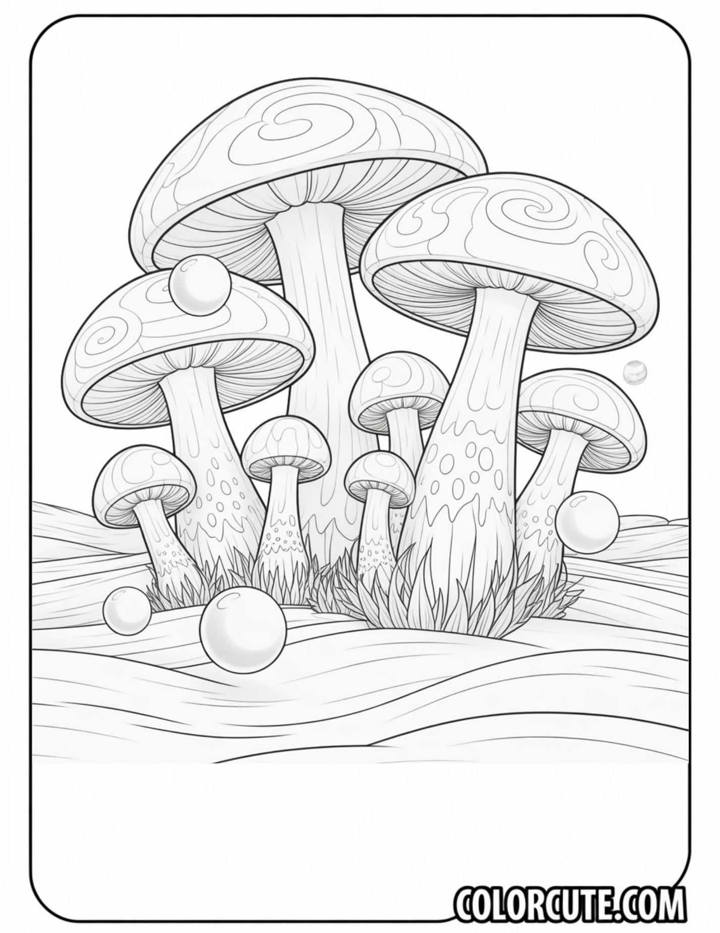 Fantasy Mushroom Coloring Pages | Free PDF Printables – Color Cute ...